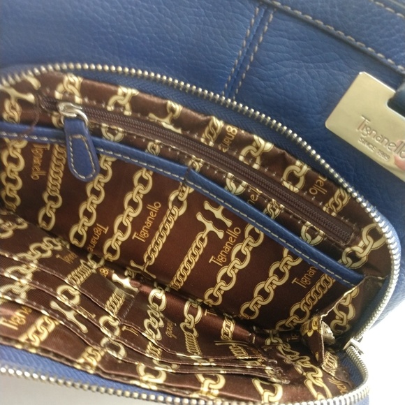 Tignanello | Bags | Tignanello Small Crossbody Blue Leather Bag | Poshmark